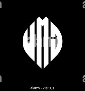 VMJ circle letter logo design with circle and ellipse shape. VMJ ...