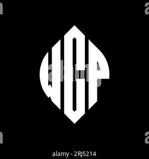 WCP circle letter logo design with circle and ellipse shape. WCP ellipse letters with ...