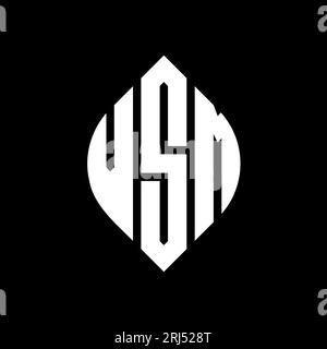 VSM circle letter logo design with circle and ellipse shape. VSM ...