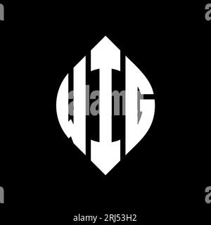 WIG circle letter logo design with circle and ellipse shape. WIG ...