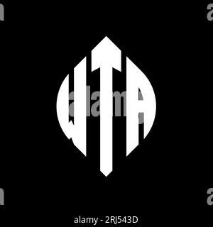 WTA circle letter logo design with circle and ellipse shape. WTA ...