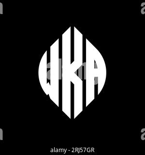 WKA circle letter logo design with circle and ellipse shape. WKA ...