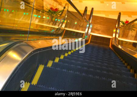 modern escalator in a hotel lobby, closeup of pictures Stock Photo - Alamy