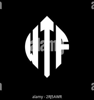 WTF circle letter logo design with circle and ellipse shape. WTF ...