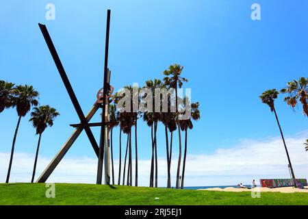 Venice beach landmark (Declaration Sculpture) in Southern California ...