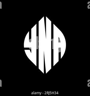 YNA circle letter logo design with circle and ellipse shape. YNA ...