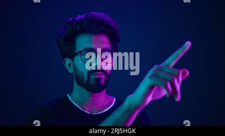 Infographic hologram backdrop template ultraviolet neon background coder programmer computer ...