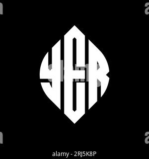 YER circle letter logo design with circle and ellipse shape. YER ...