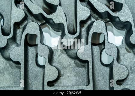 Detailed sectional view of modern gasoline engine cylinder structure ...
