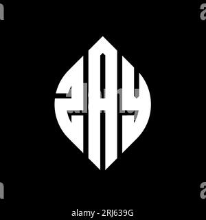 ZAY circle letter logo design with circle and ellipse shape. ZAY ...