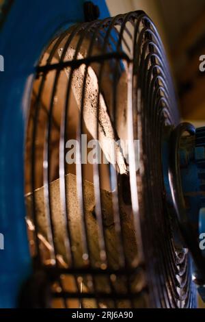 Closeup of a vintage and weathered mechanical fan with blades Stock ...