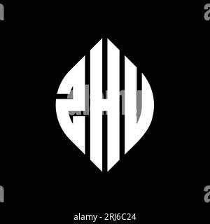 ZHU circle letter logo design with circle and ellipse shape. ZHU ...