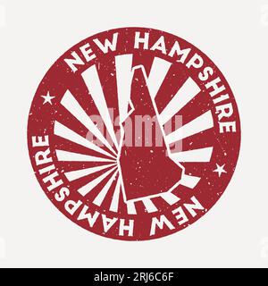 New Hampshire sticker. Travel rubber stamp with map of US state, vector ...