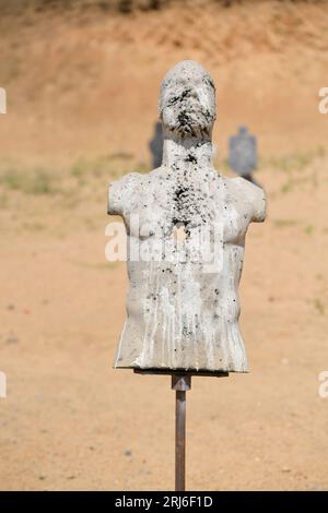 A solitary mannequin for shooting at a gun range in a remote and ...