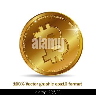 abstract, fictional bitcoin, imitation coin. Rain of 3d Golden coins ...