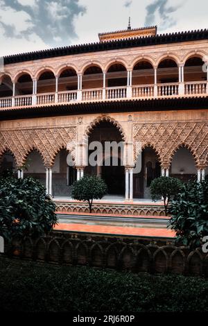 Exterior view of the majestic Real Alcazar palace in the city of ...