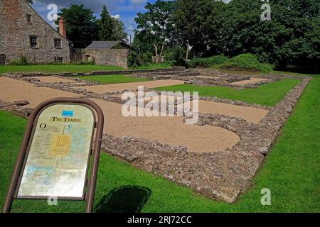 Site of Roman Temple; Roman buildings and excavations, Caerwent village ...