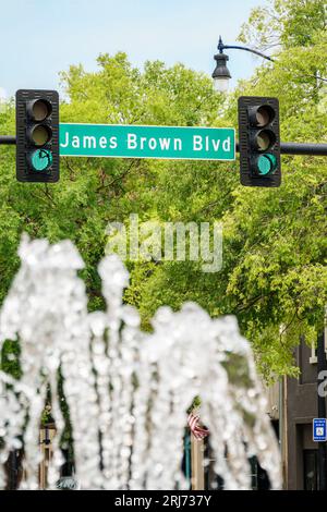 Augusta Georgia,Broad Street,James Brown Boulevard,street sign ...
