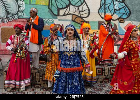 The Sindhi folk dancers participating at Lok mela Stock Photo - Alamy
