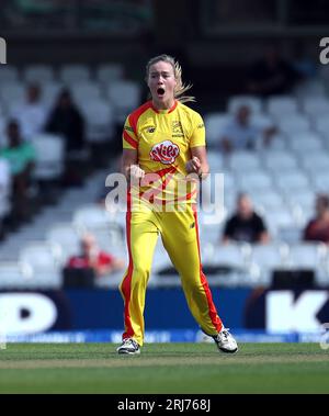 Trent Rockets' Alexa Stonehouse celebrates the wicket of Oval ...