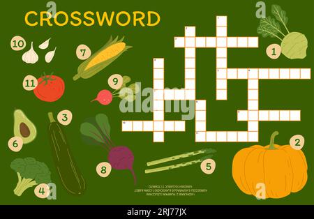 Agriculture farming crossword puzzle game vector worksheet, cartoon ...