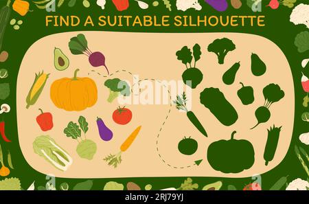 Kids game find a suitable silhouette of dog, shadow match vector ...