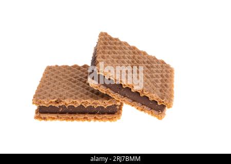chocolate square wafers isolated on white background Stock Photo - Alamy