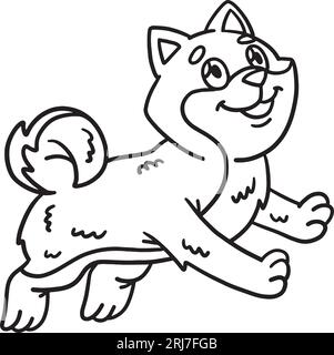 Shiba Inu Dog Coloring Page for Kids Stock Vector Image & Art - Alamy
