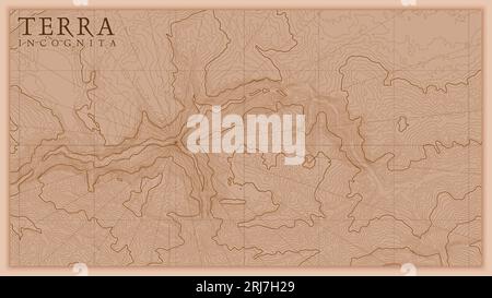 Ancient abstract earth relief old map. Generated conceptual vector ...