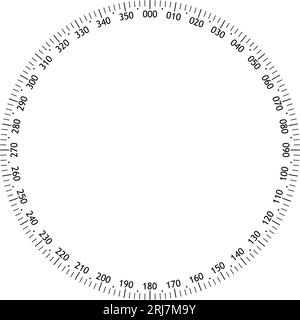 Compass scale vector. 360 degree. Marine, nautical, trekking navigation ...