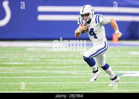 Indianapolis Colts quarterback Sam Ehlinger (4) during an NFL football ...