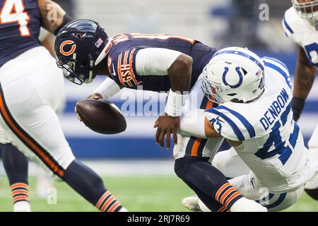 Indianapolis Colts safety Trevor Denbow (43) works during the first ...