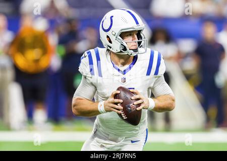 Indianapolis Colts quarterback Sam Ehlinger (4) during an NFL preseason ...