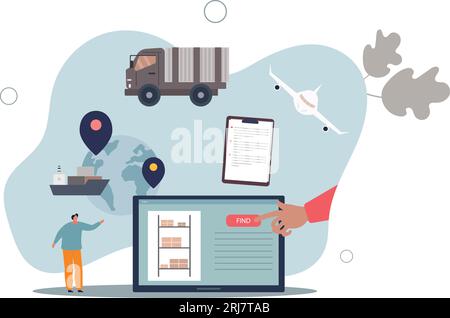 Supply Chain Optimization. Efficient logistics management visualized with real-time tracking and ...