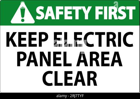 Safety First Sign Keep Electric Panel Area Clear Stock Vector Image ...