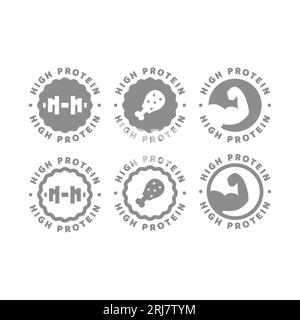 High protein icon, High protein label design for packaging, Nutrition ...