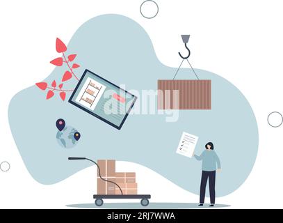 Supply Chain Optimization. Efficient logistics management visualized with real-time tracking and ...