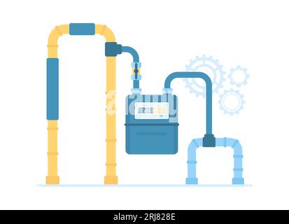 Gas meter, home equipment to measure natural gas consumption vector ...