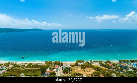 Aerial photo of Mycale beach on Samos island, Greece Stock Photo - Alamy