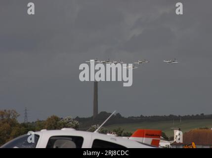 The Ravens display team display In front of Lancing College at Brighton ...