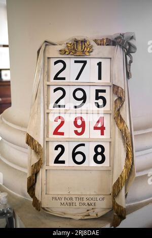 Hymn Numbers in St Pauls Church Deptford South London England UK Stock ...