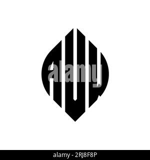 AVW circle letter logo design with circle and ellipse shape. AVW ...
