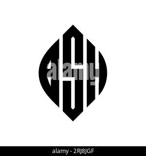 BSH circle letter logo design with circle and ellipse shape. BSH ...
