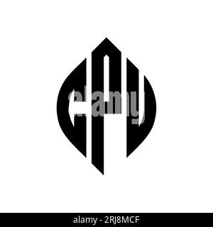 CPU circle letter logo design with circle and ellipse shape. CPU ...