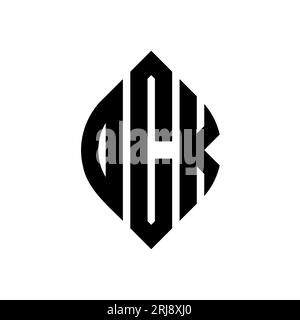 DCK circle letter logo design with circle and ellipse shape. DCK ellipse letters with ...
