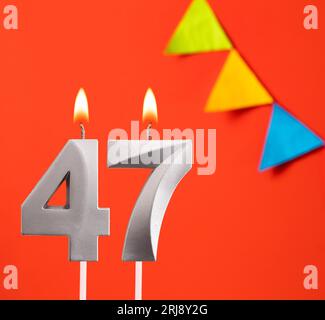 Birthday candle number 47 - Invitation card with balloons in colors of ...