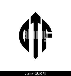 DTF circle letter logo design with circle and ellipse shape. DTF ...