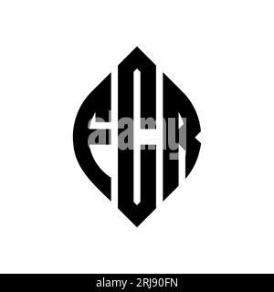 FCR circle letter logo design with circle and ellipse shape. FCR ...