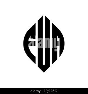FUA circle letter logo design with circle and ellipse shape. FUA ...