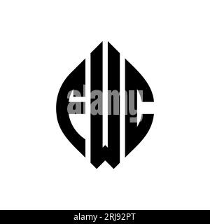 FWC circle letter logo design with circle and ellipse shape. FWC ...
